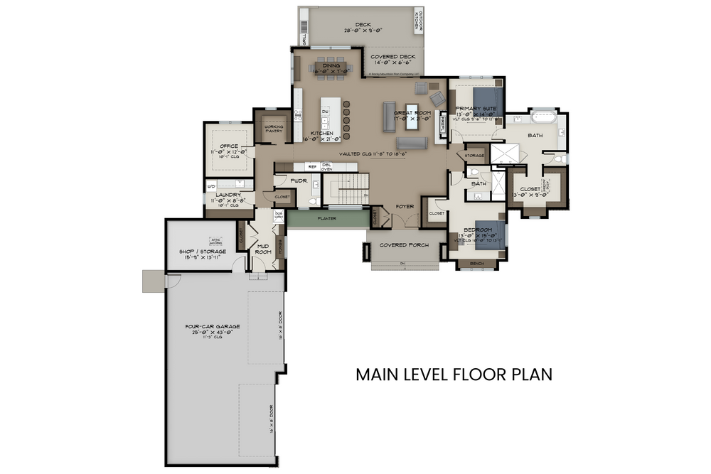 Luxe Contemporary House Plan | Fishers Peak - Rocky Mountain Plan Company