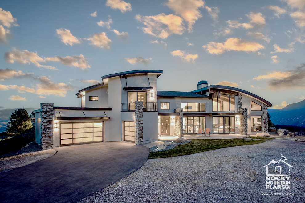 Luxe Contemporary House Plan with Upper-Level Primary Suite | Mount ...