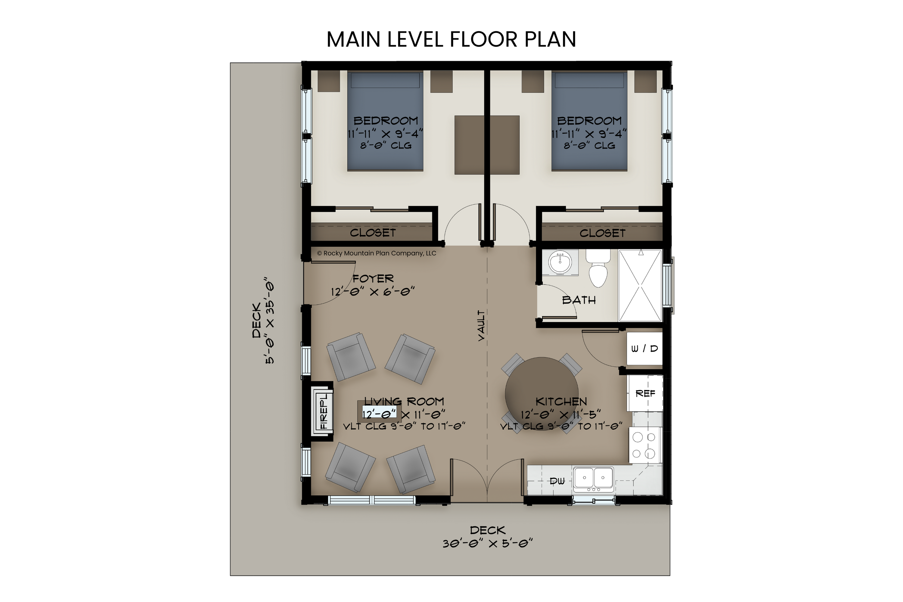 Modern Farmhouse ADU Plan | Lark Bunting - Rocky Mountain Plan Company