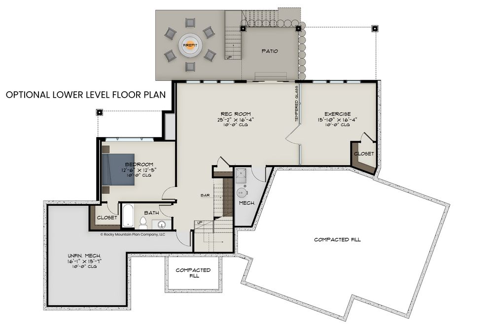 Modern House Plan with Four Bedrooms and Walkout Expansion | Citadel ...