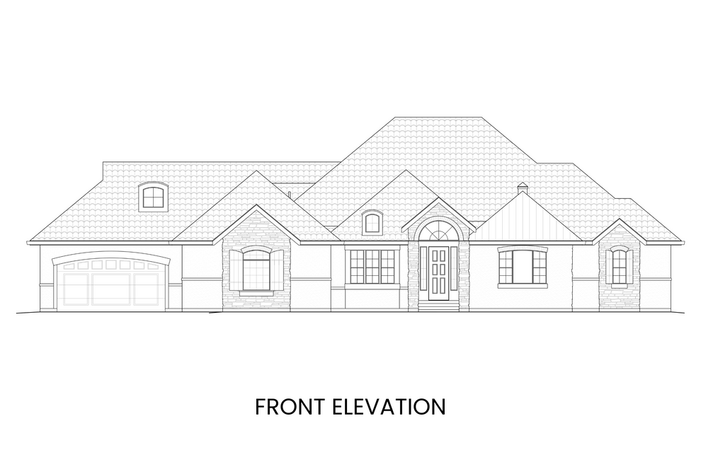 Luxe French Country Home with Bonus Room | Blue Bonnet – Rocky Mountain Plan Company