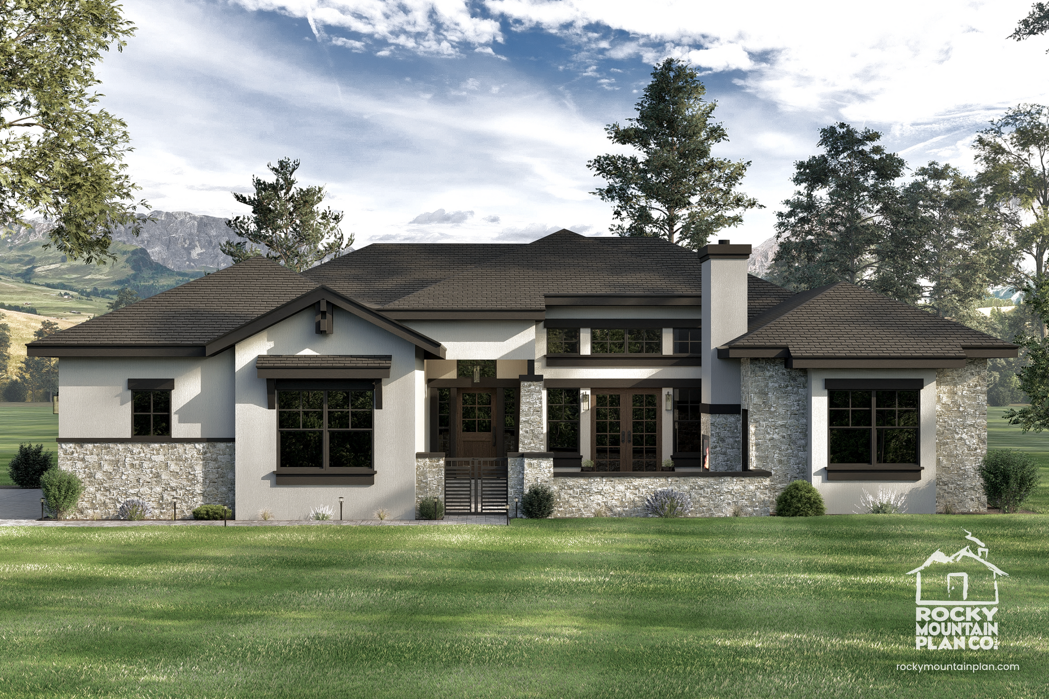 Single-Level Modern Transitional Home with Courtyard | Emma Lake ...