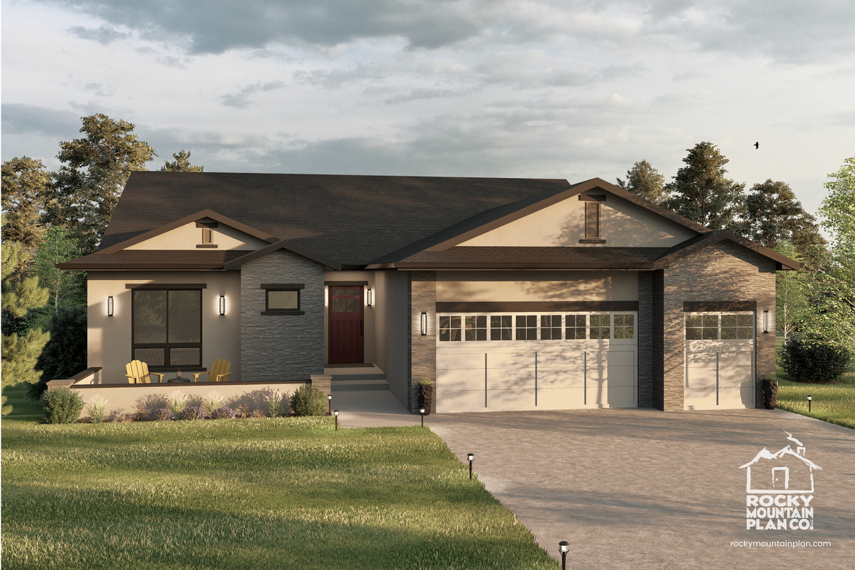 Three-Bedroom Ranch House Plan with Lower Level Expansion | Vail Pass ...
